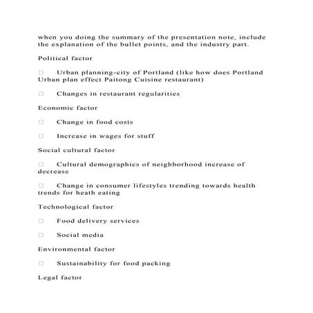 when you doing the summary of the presentation note, include the exp | PDF