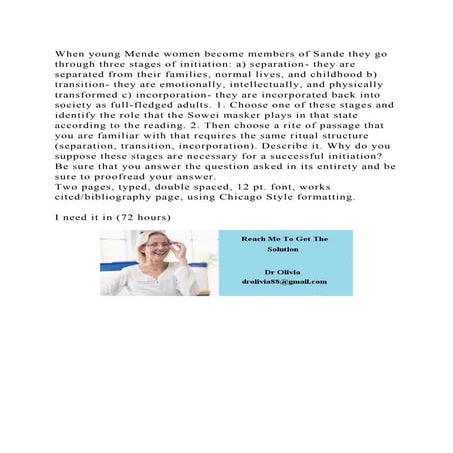 When young Mende women become members of Sande they go through three.docx