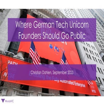 Where German Tech Unicorn Founders Should Go Public | PPT