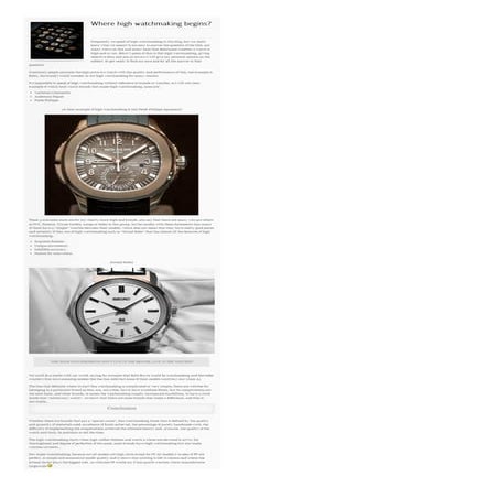 Where high watchmaking begins luxury watches? | PDF