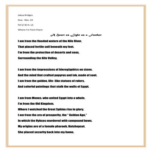 Where i'm from poem | DOCX