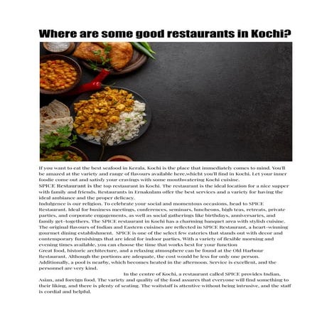 top restaurant in kochi | PDF