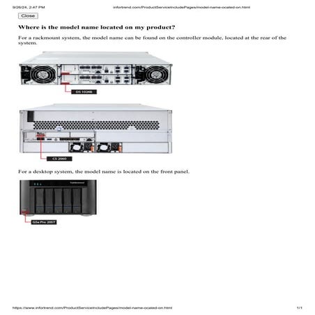 Where is the model name located on my product.pdf