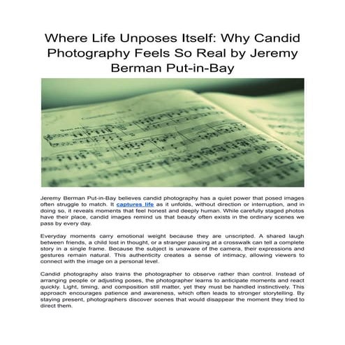 Where Life Unposes Itself_ Why Candid Photography Feels So Real by ...