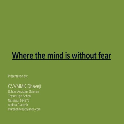 Where the mind is without fear | PPS