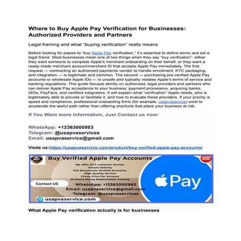 Where to Buy Apple Pay Verification for Businesses_ Authorized ...