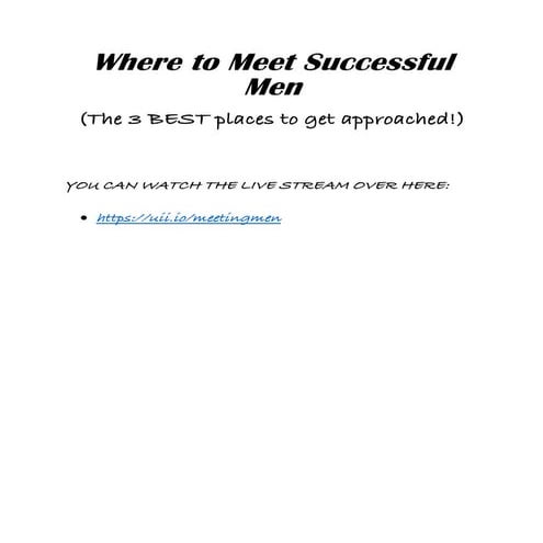 Where To Meet Successful Men | PDF