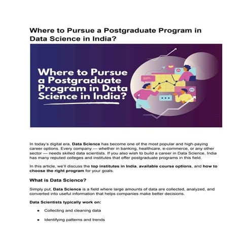 Where to Pursue a Postgraduate Program in Data Science in India_ .pdf