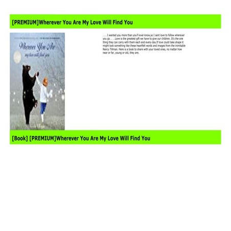 [PREMIUM]Wherever You Are My Love Will Find You | PPT