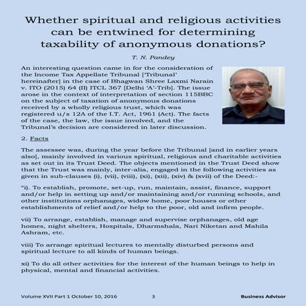 Whether spiritual and religious activities can be entwined for ...