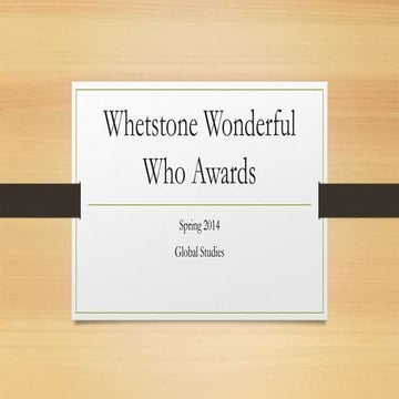 Whetstone wonderful | PPT