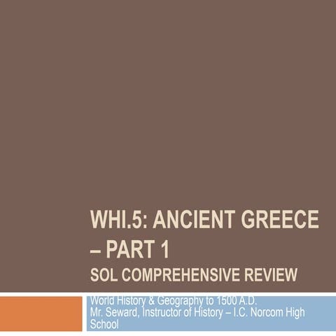 WHI.5: Ancient Greece -- Part 1 | PPT