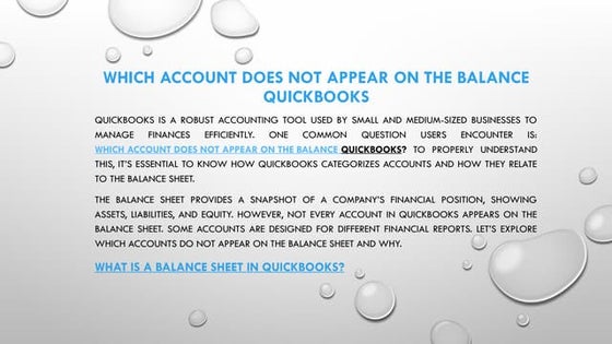 Fixing Balance Sheet Out of Balance in QuickBooks Desktop | PPTX