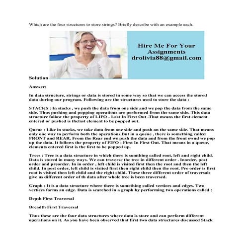 Which are the four structures to store strings- Briefly describe with.docx