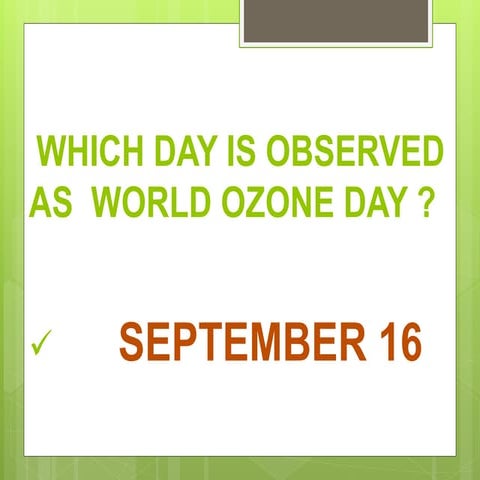 WORLD OZONE DAY | PPT