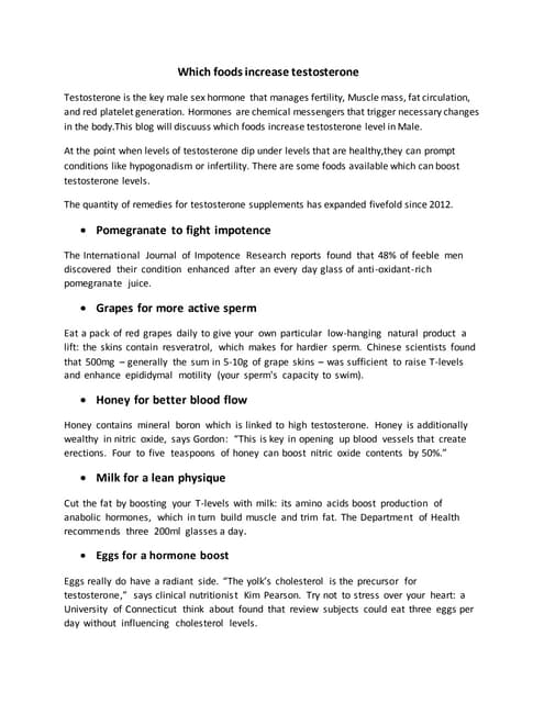 11 Testosterone-Boosting Foods | PDF