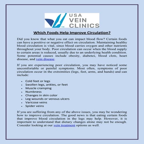 Which foods help improve circulation? | PDF | Heart and Cardiovascular ...