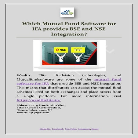 Which Mutual Fund Software for IFA provides BSE and NSE Integration.pdf
