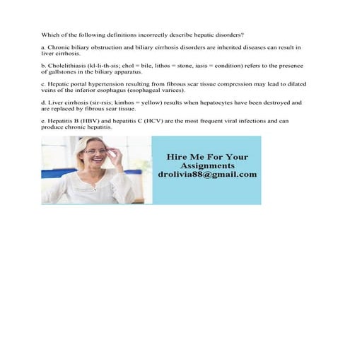 Which Of The Following Definitions Incorrectly Describe Hepatic Disord Pdf