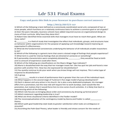 LDR 531 Final Exam | DOCX