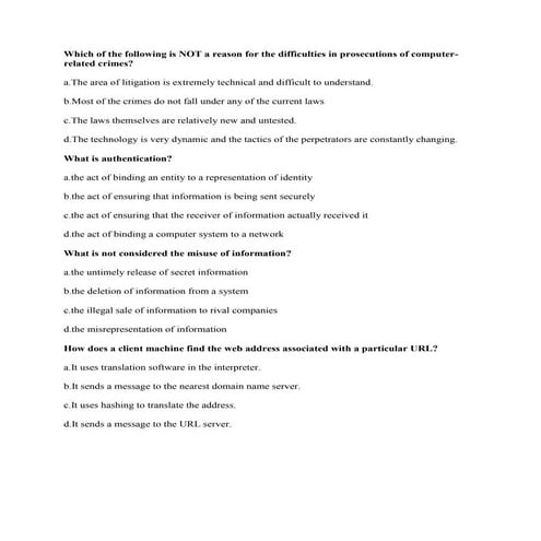 Which of the following is NOT a reason for the difficulties in prosecu.docx