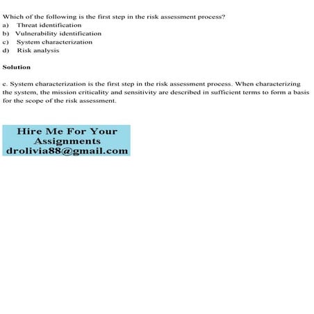 Which of the following is the first step in the risk assessment proc.pdf