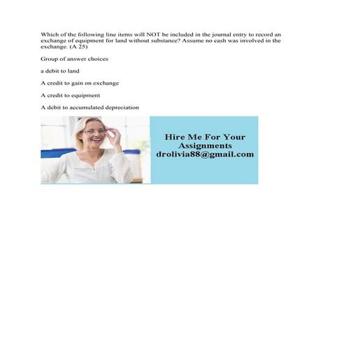 Which of the following line items will NOT be included in the journal ...