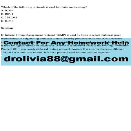 Which of the following protocols is used for router multicastingA.pdf