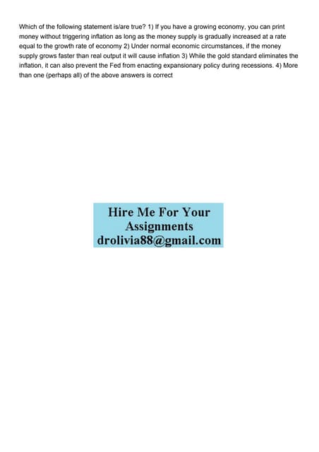 Which Of The Following Statement Isare True 1 If You Havepdf