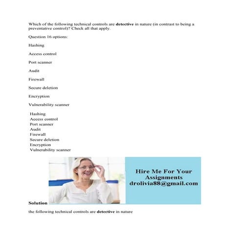 Which of the following technical controls are detective in nature (in.docx