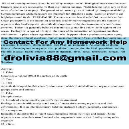 Which of these hypotheses cannot be tested by an experiment Biologi.pdf ...