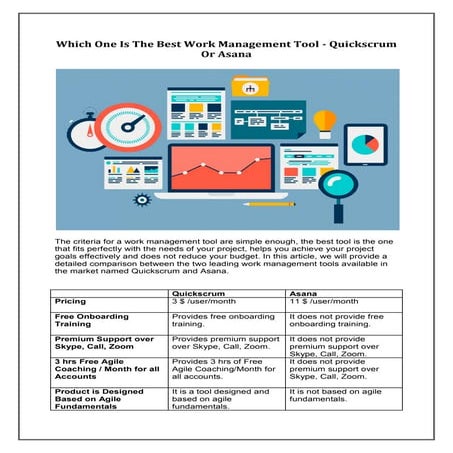 Which One Is The Best Work Management Tool - Quickscrum Or Asana | PDF