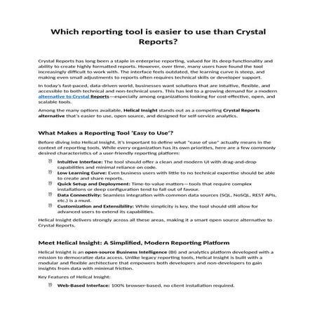 Which reporting tool is easier to use than Crystal Reports.pptx