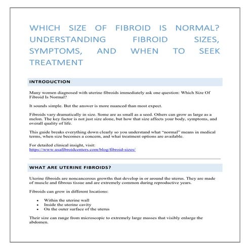Which size of Fibroid is normal? Understanding Fibroid sizes, symptoms ...
