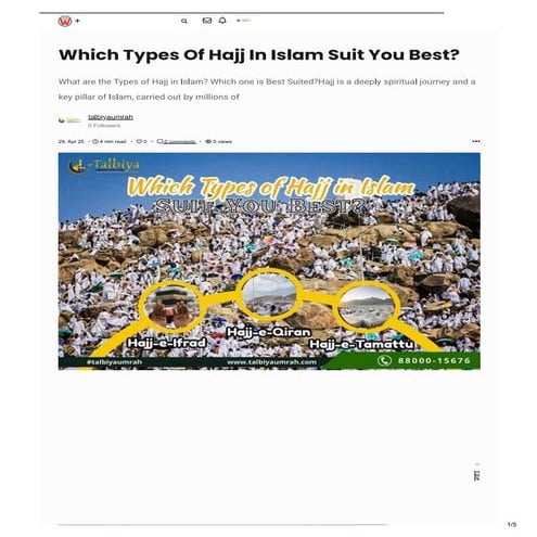 Which Types of Hajj in Islam Suit You Best | PDF