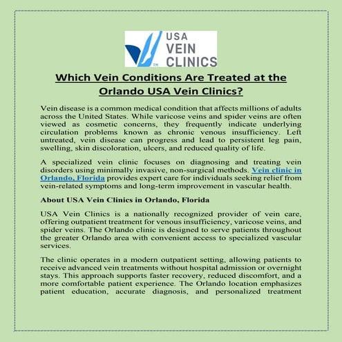 Which Vein Conditions Are Treated at the Orlando USA Vein Clinics.pdf
