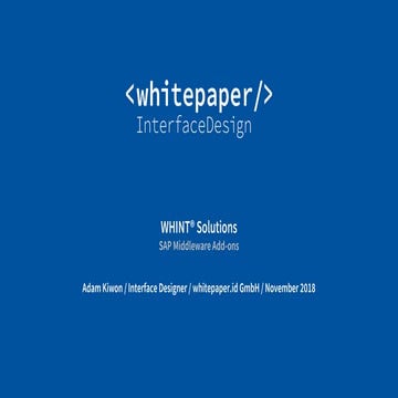 WHINT Solutions - SAP Interface Management by whitepaper.id 2018-11 | PDF