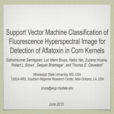 Support Vector Machines Classification of Fluorescence Hyperspectral ...