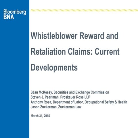 Whistleblower Reward and Retaliation Claims | PPT