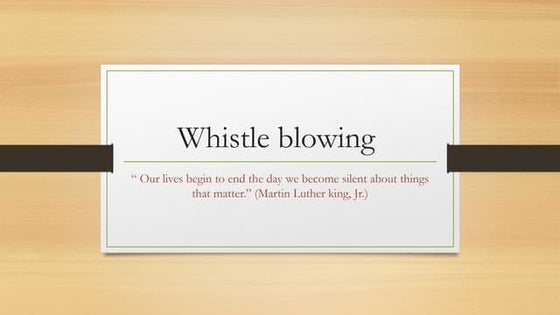 Whistleblowing | PPT | Career Advice | Careers