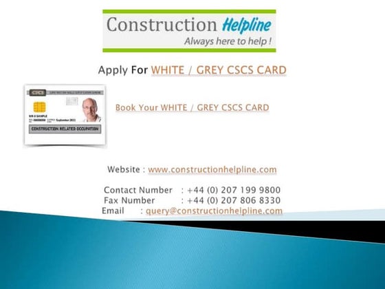 Construction Helpline presentations