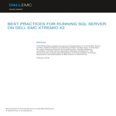Best practices for running Microsoft sql server on xtremIO X2_h16920 | PDF