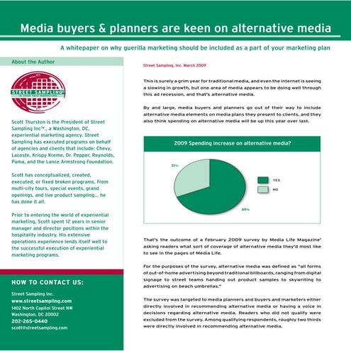 Street Sampling White Paper | PDF | Marketing and Advertising | Business