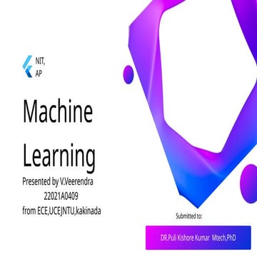 Machine learning PPT which shows the some deep learning concepts and code of the problems which ...