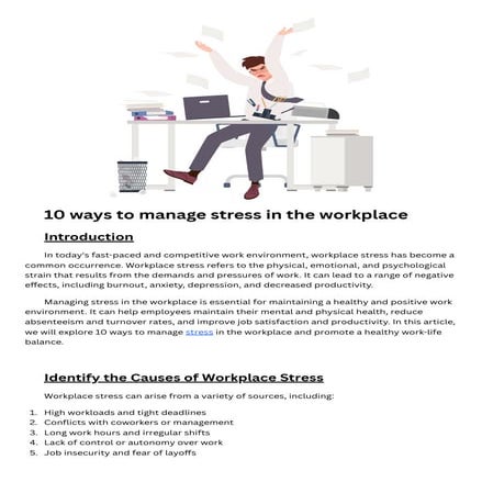 Stress management at workplace | PPTX