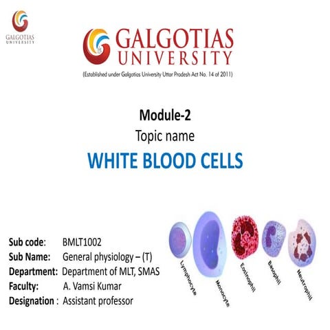 White blood cells | PPTX