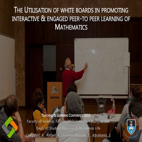 Utilisation of White Boards in Promoting Learning of Mathematics | PPTX | Educational Assessment ...