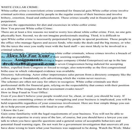 White collar crime | PPTX