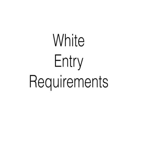 IRLA White Entry Requirement Cards | PPT