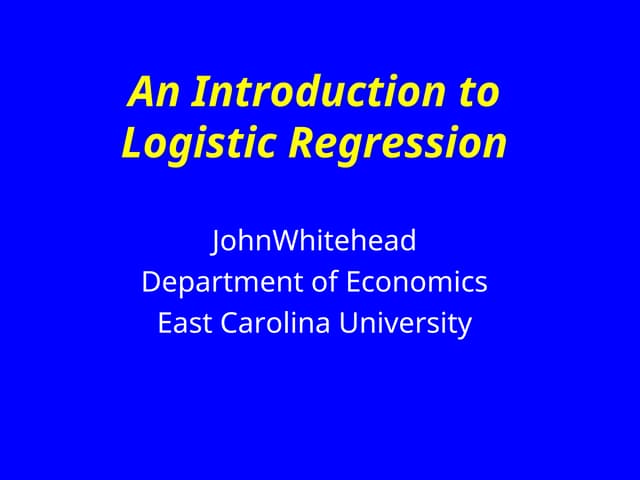 fundamentals of -logistic-regression ppt | PPT fundamentals of -logistic-regression ppt | PPT